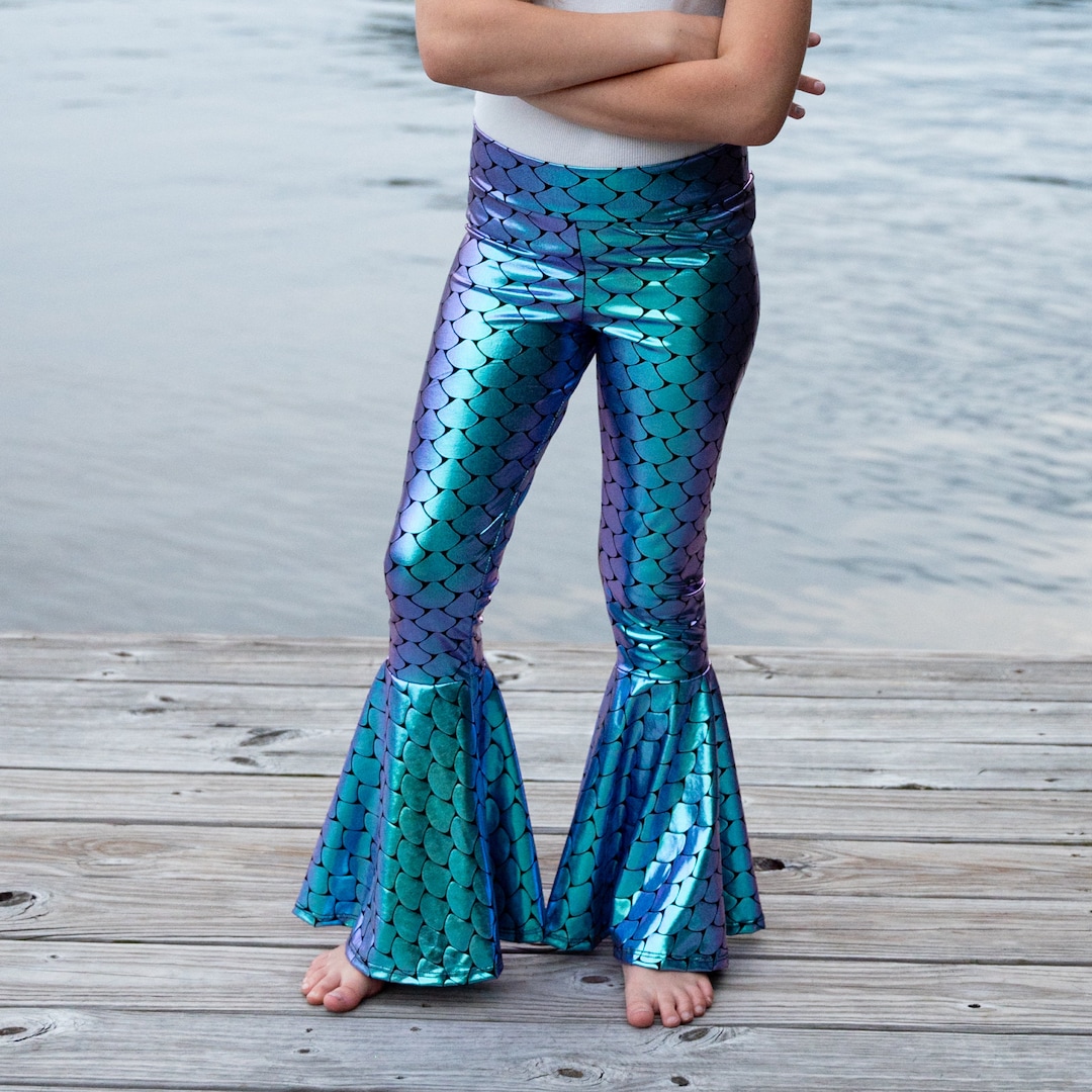 Children's Holographic Mermaid Bell Bottoms, Child Mermaid or Merman ...