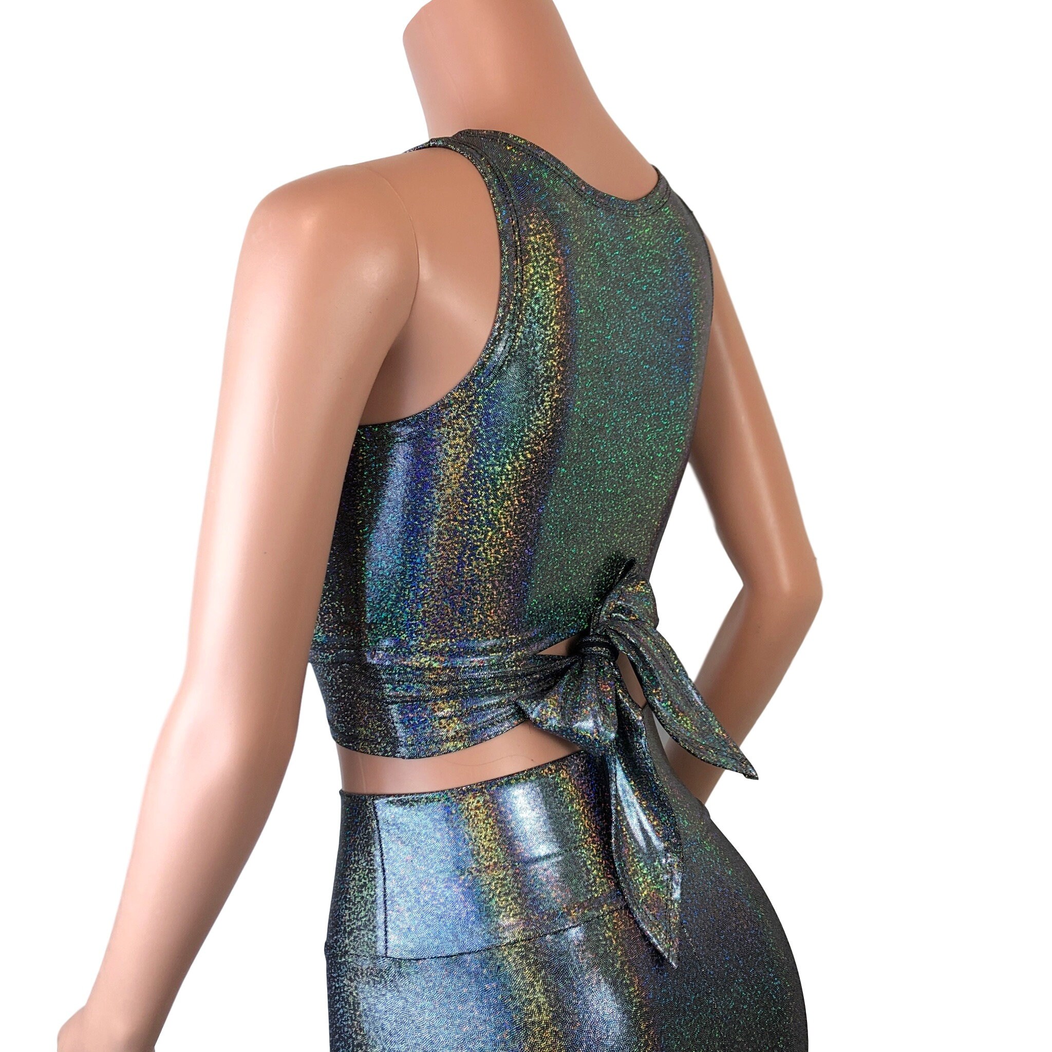 Crop Wrap Top - *gleaming Silver Sparkle* Choose Sleeve Length - Rave ...