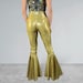 Gold Bell Bottoms | High Waist Flares in Gold Metallic | Disco Pants ...