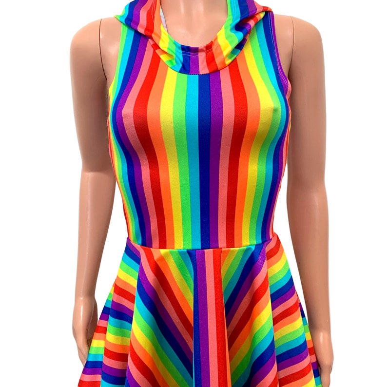 Rainbow Pride Dress in Sleeveless Hoodie Style | Parade Costume ...