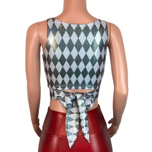 Crop Wrap Top - *holographic Harlequin* Choose Sleeve Length - Rave ...