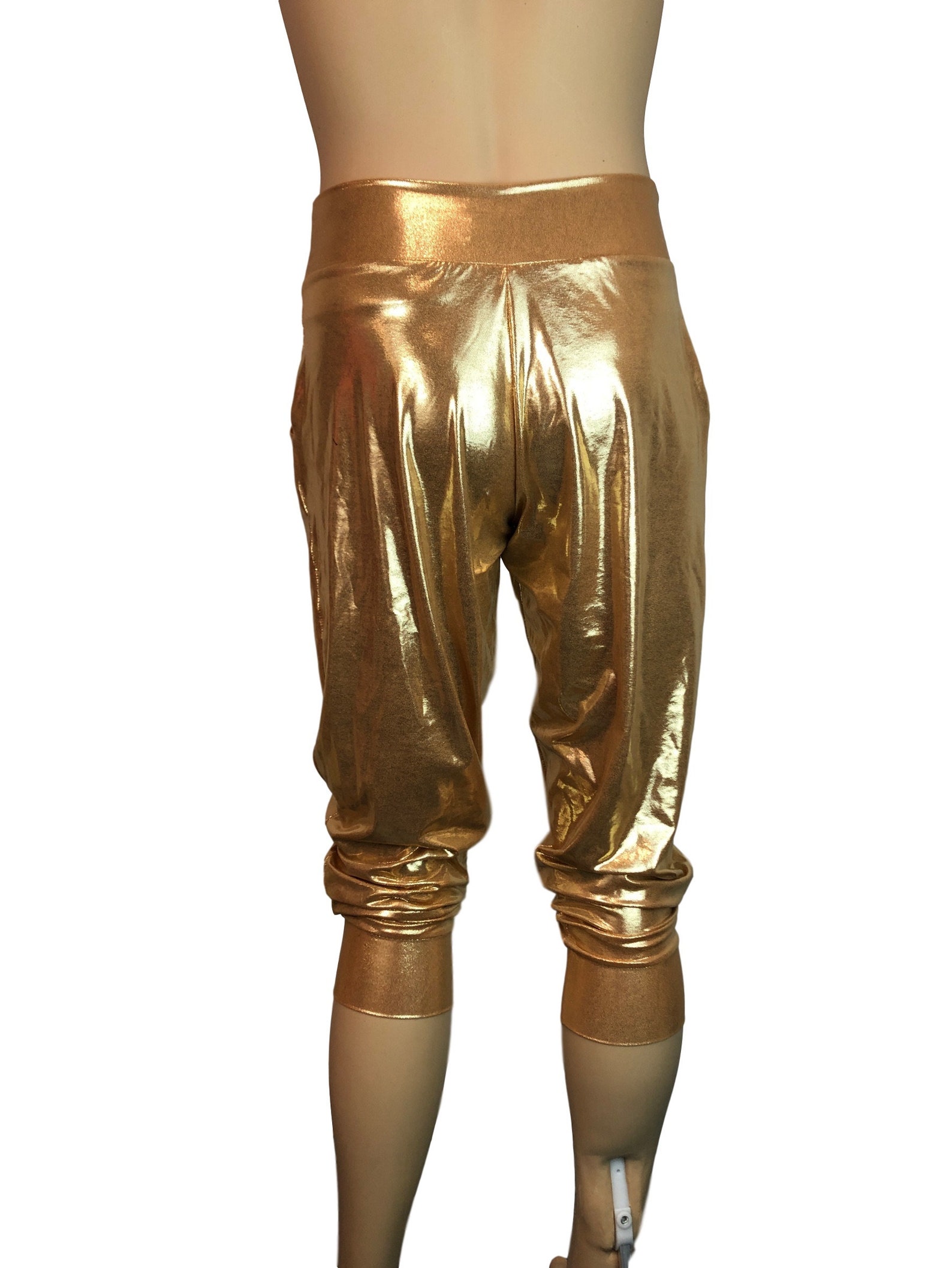 Men's Gold Mystique Metallic Joggers W/ Pockets - Jogger Pants - Rave ...