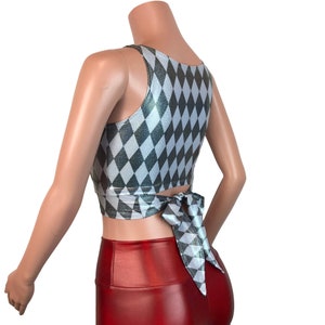 Crop Wrap Top - *holographic Harlequin* Choose Sleeve Length - Rave ...