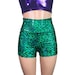 Green Mermaid Scales High Waisted Booty Shorts Festival or Rave ...