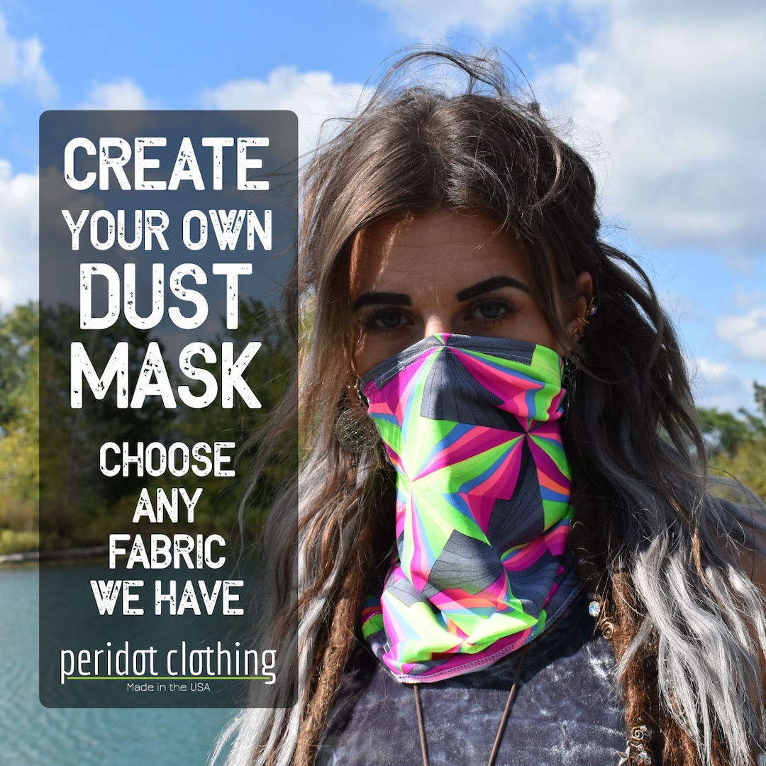 Create Your Own Dust Mask Infinity Scarf | Any Fabric, Rave Mask ...