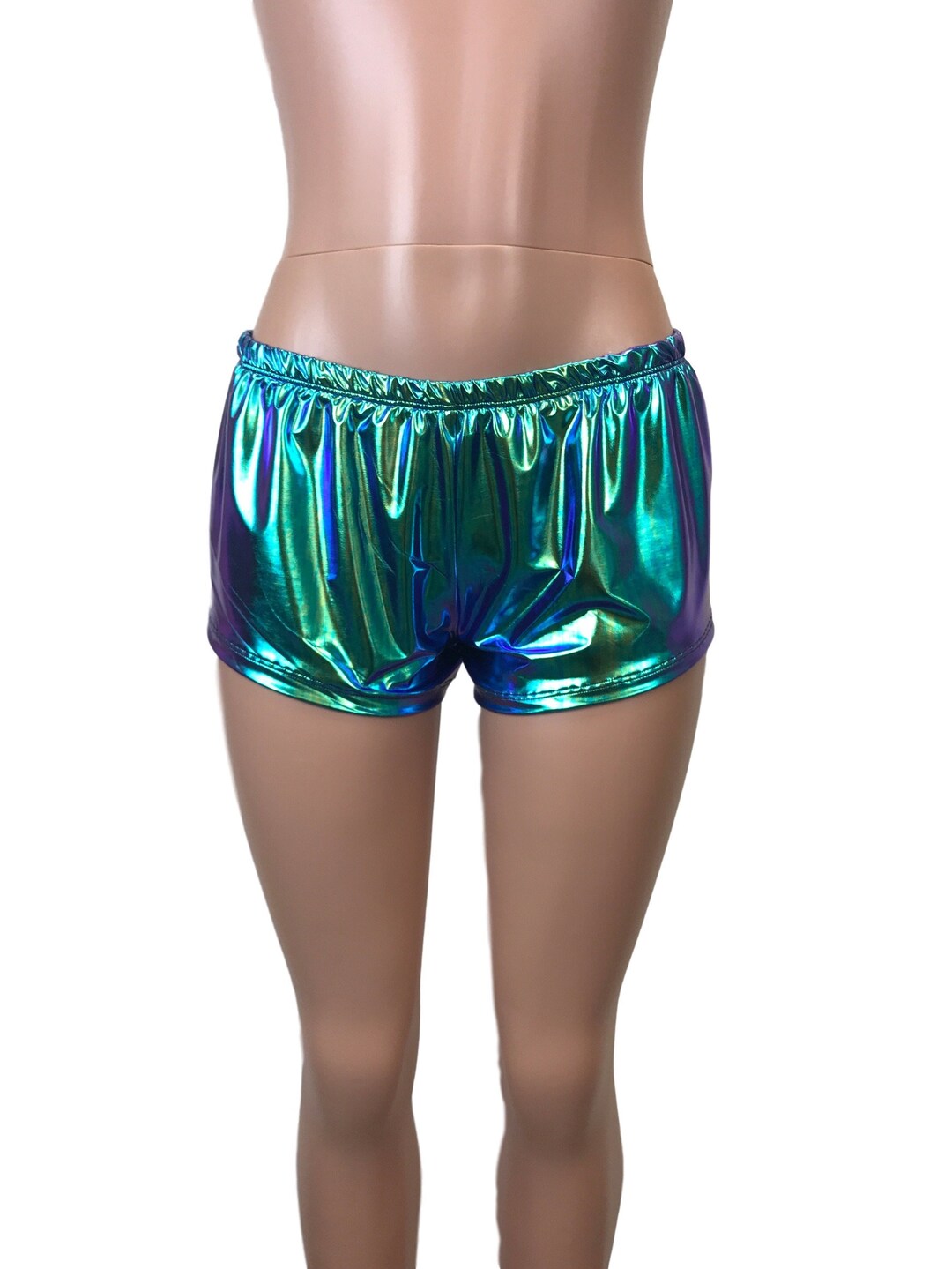 Oil Slick Holographic Rave Shorts - Running Shorts - Etsy