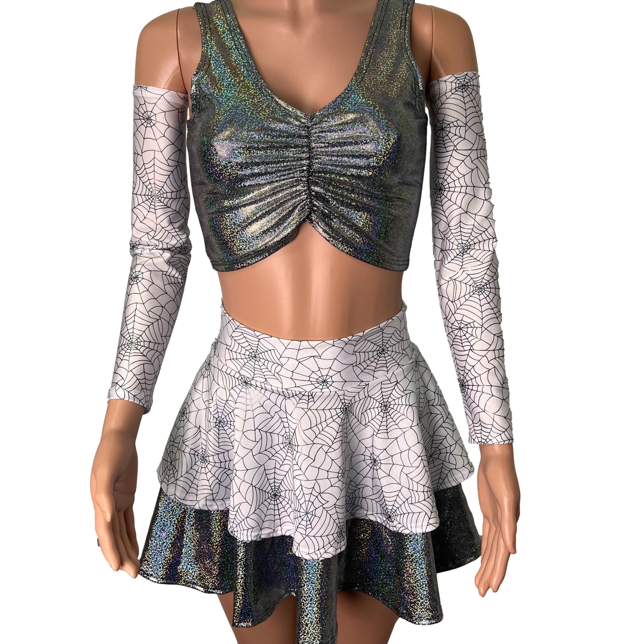 Holographic Spider Web on White Adult Arm Sleeves - Running Sleeves - Etsy