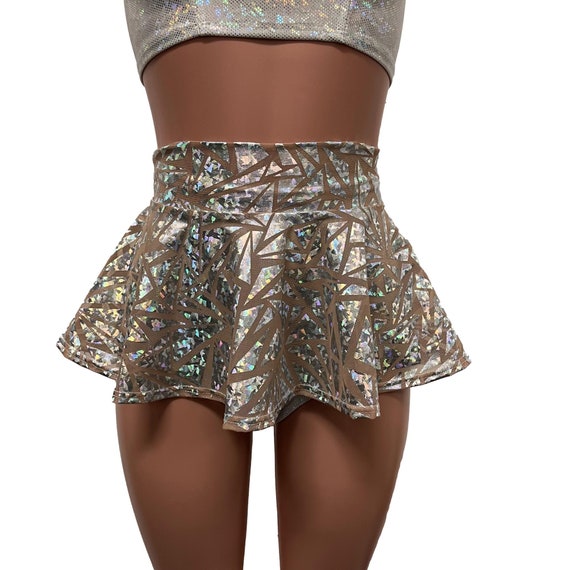 Holo Triangle Mesh Super Mini 10 High Waisted Skater - Etsy