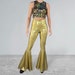 Gold Bell Bottoms | High Waist Flares in Gold Metallic | Disco Pants ...