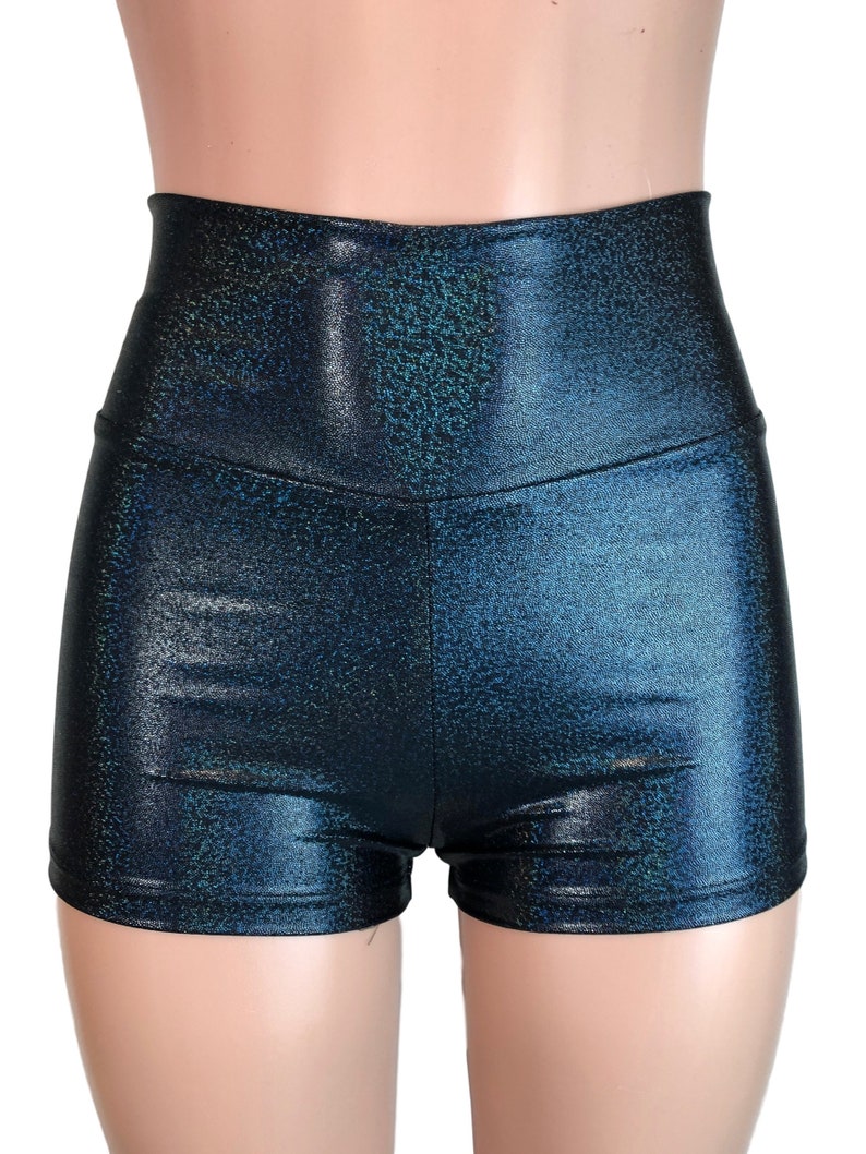 Black Sparkle Mystique High Waisted Booty Shorts Club Or Etsy