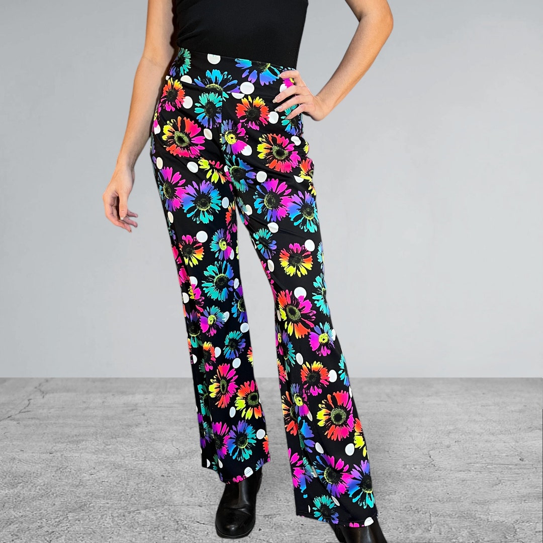 Electric Daisy Polka Dot Wide Straight Leg Pants - Optional Pockets ...