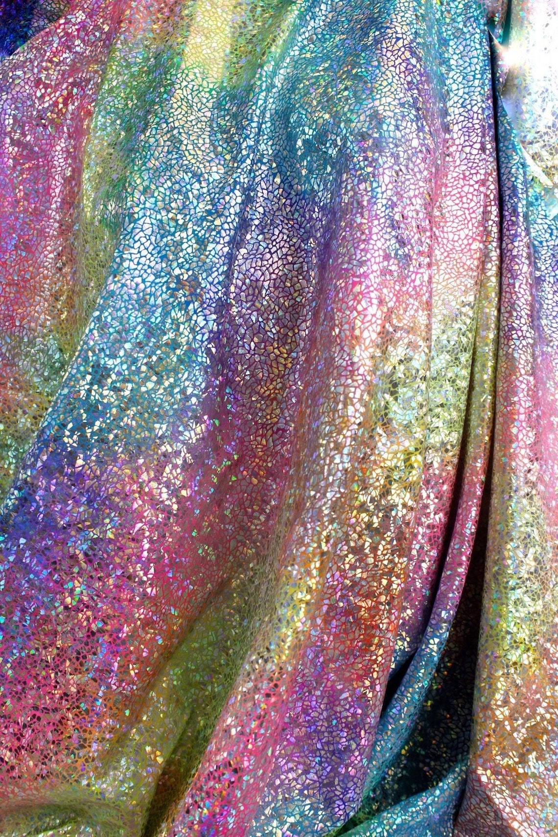Rainbow Avatar Nylon Spandex Fabric By-the-yard, Holo, Hologram Unicorn ...