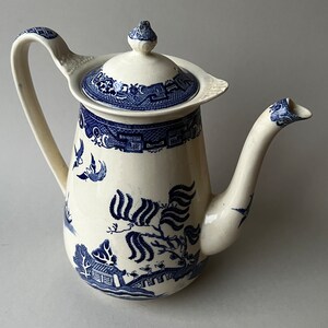 Antique Solian Ware Willow Coffee Pot by Soho Pottery Ltd, Cobridge ...