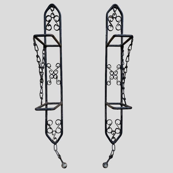 Vintage Black Metal Wall Shelf Frame Goth Art Nouveau Style - Etsy