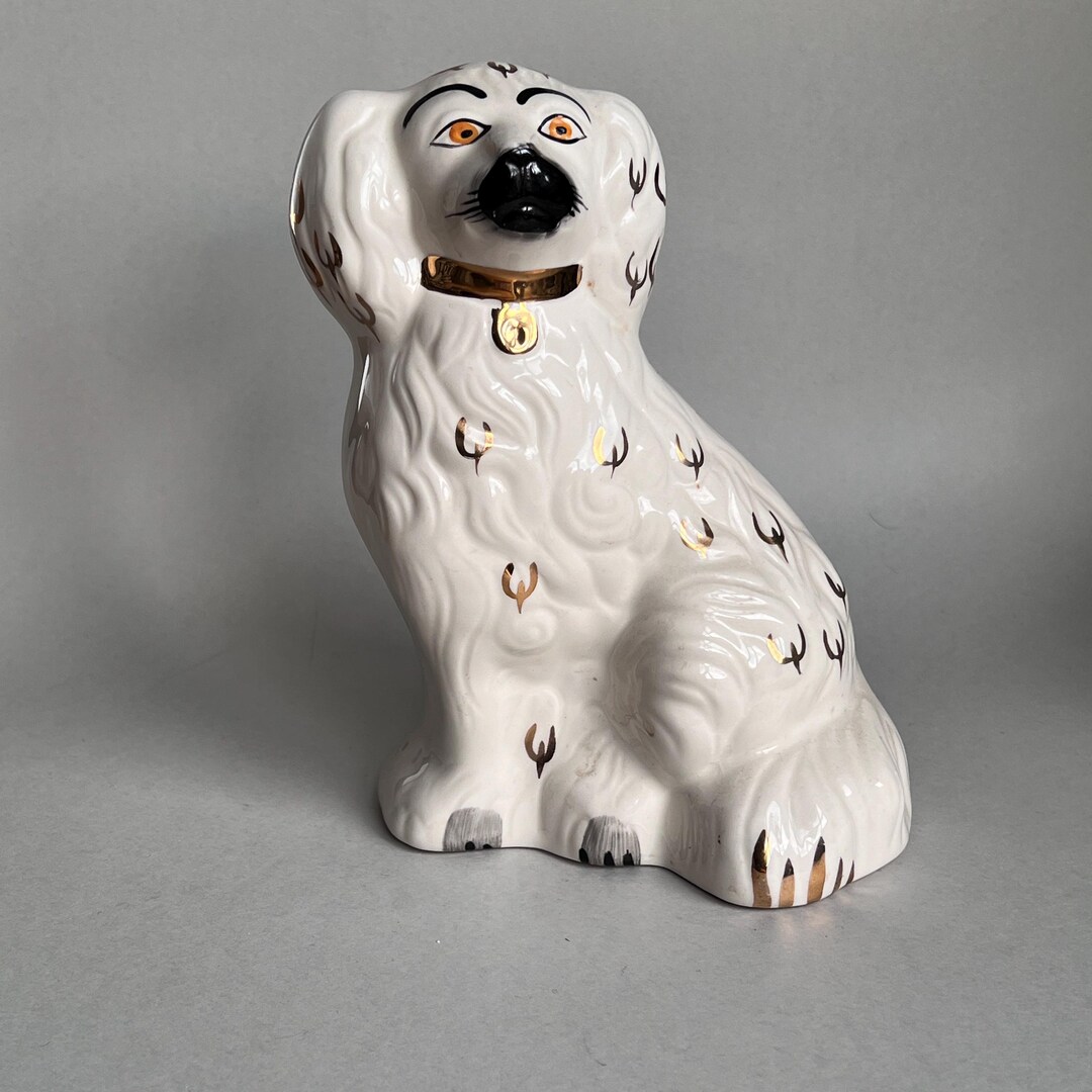 Anitque Staffordshire Wally Dog Pottery King Charles Spaniel Figurine ...