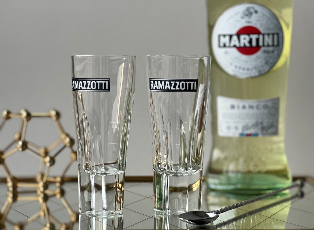 Vintage 80s RAMAZZOTTI Liqueur Fresco Shot Glasses, Limoncello Italian ...