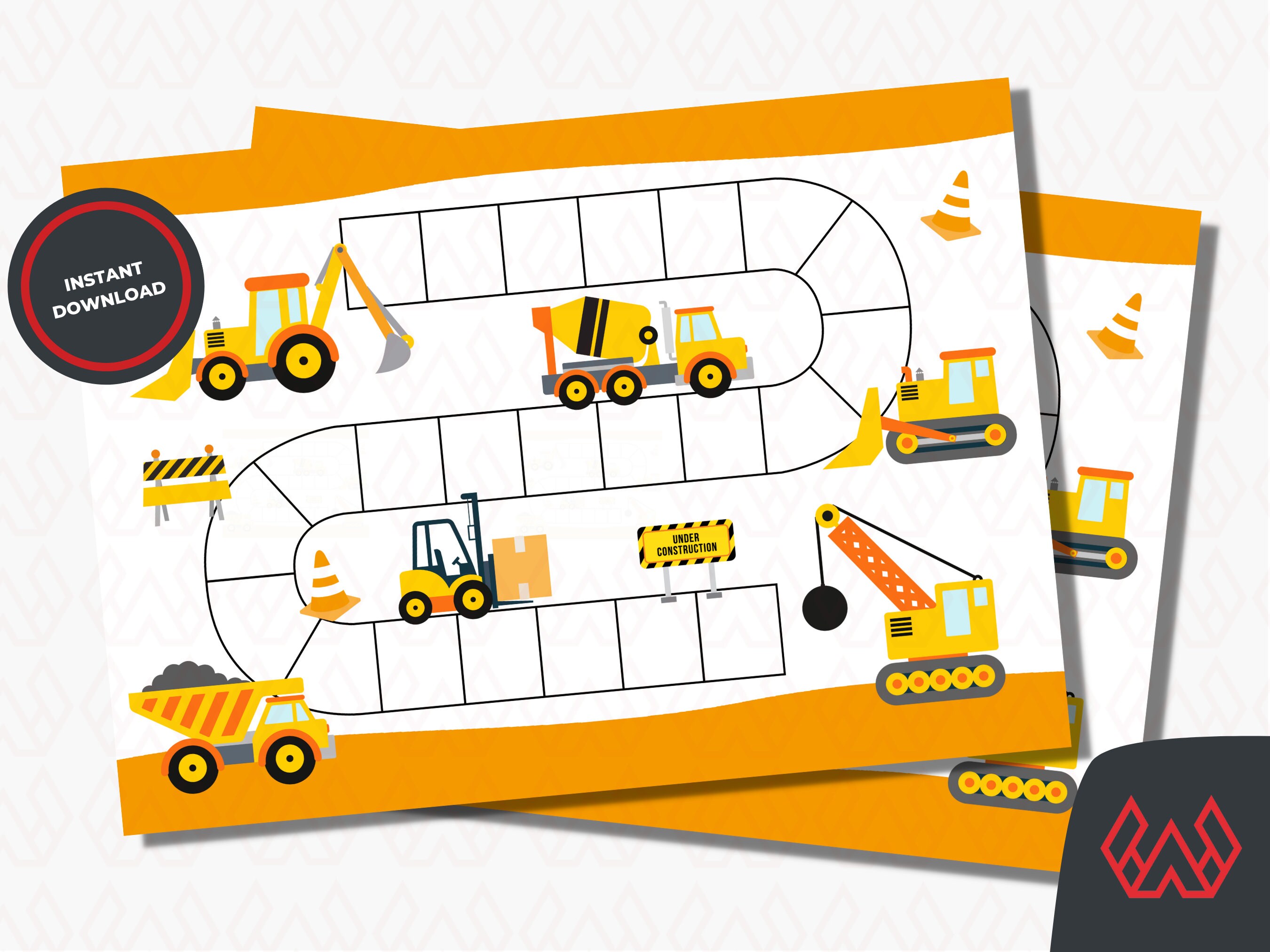 Construction Potty Chart, Printable Potty Training Reward Chart for ...