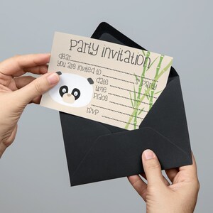 Printable Panda Invitation, Panda Party Invitation, Panda Invitation to ...