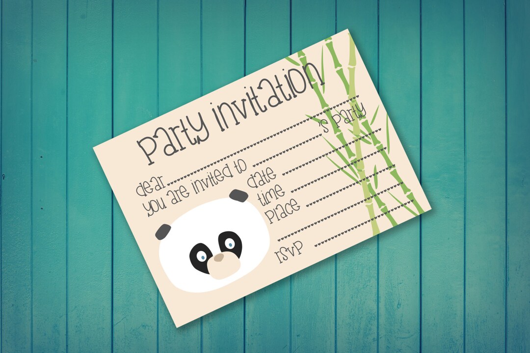 Printable Panda Invitation, Panda Party Invitation, Panda Invitation to ...