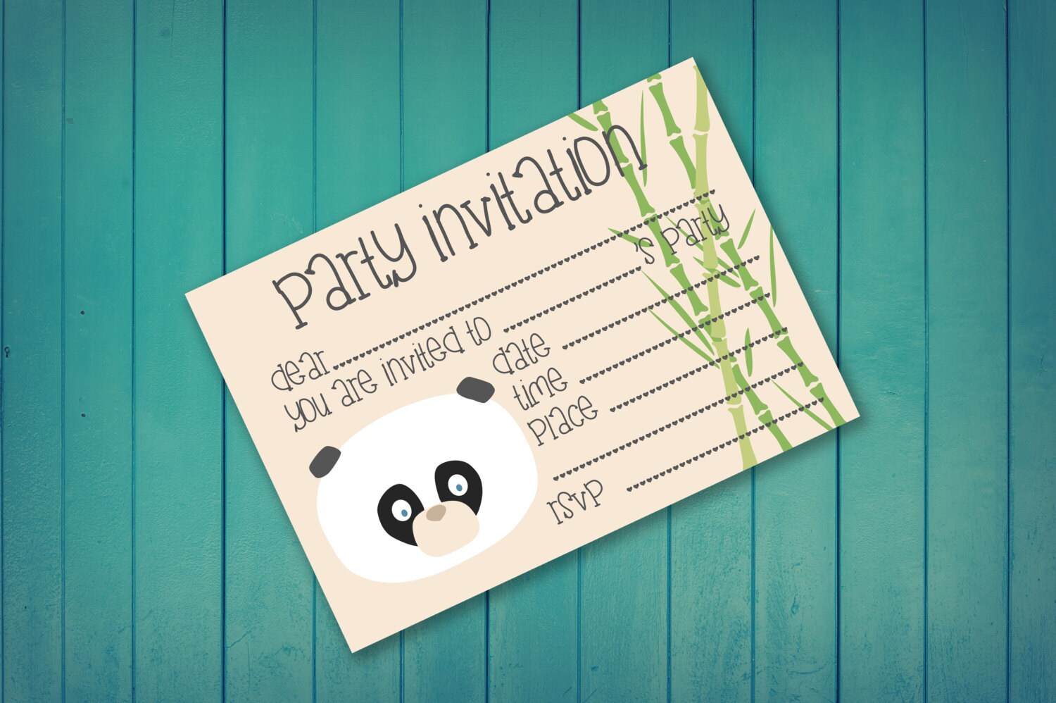 Printable Panda Invitation, Panda Party Invitation, Panda Invitation to ...