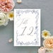 Romantic Floral Frame Wedding Table Number, Blue Table Number Card ...