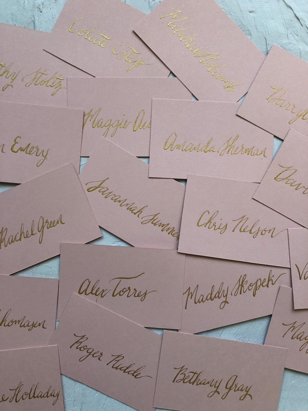 Personalized Calligraphy Wedding Place Cards: Color Seating - Etsy