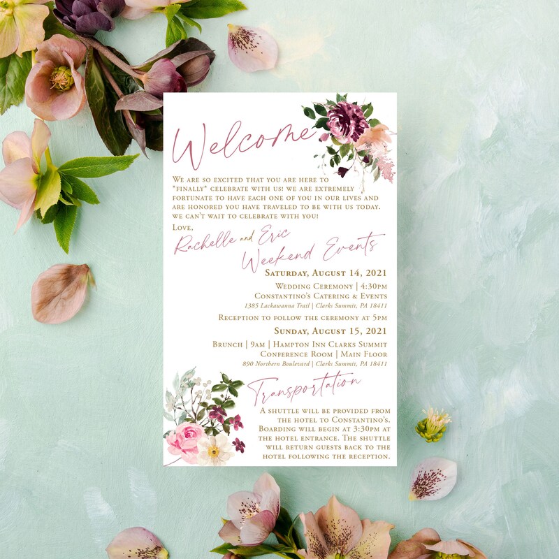 Wedding Welcome Card - Etsy