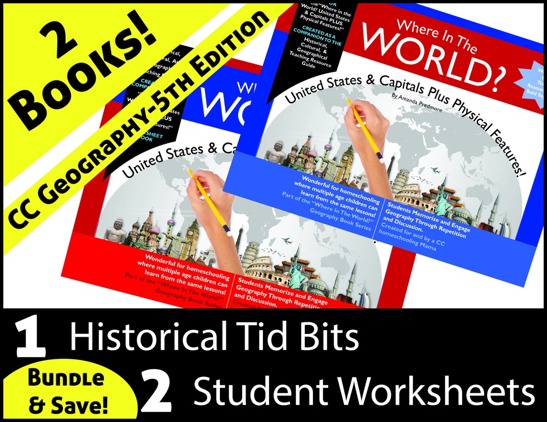 Homeschool US History and Geography 2 Paperback Book Bundle-memorize US ...