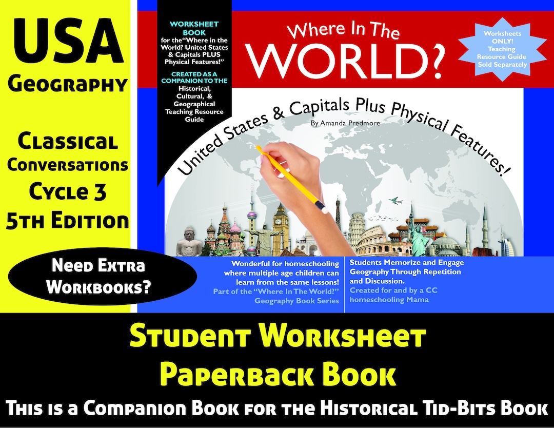 Homeschool US Geography Student Workbook -1 Paperback Book -memorize US ...