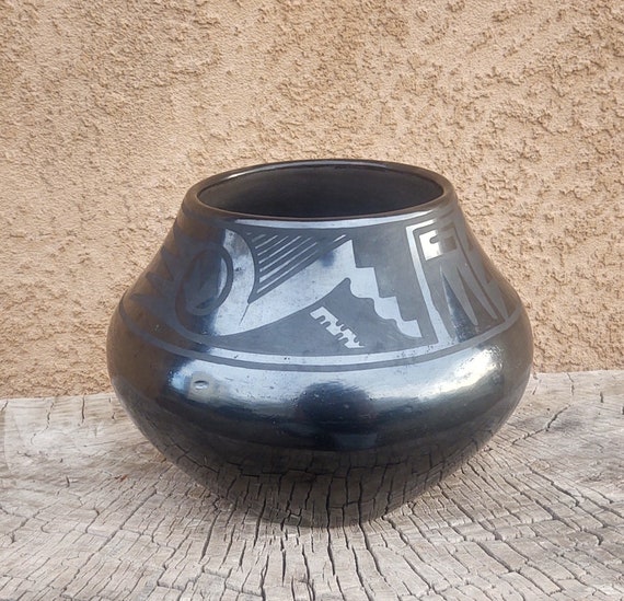 Maria Martinez Pottery Black On Black