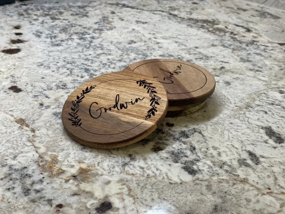 Custom Coasters, Engraved Coasters, Personalized Coasters, Set of 4 - Etsy