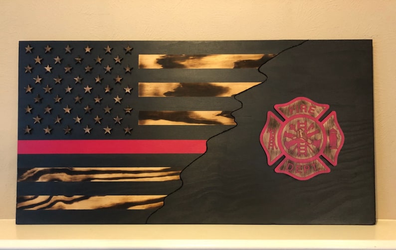 Fireman Flags 12x18 USA Thin Red Line Fire Department Flag - Polyester ...