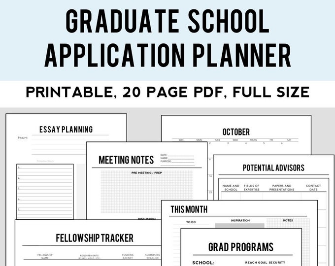 College Application Planner 15 Page Printable - Etsy Denmark