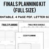 Finals Planning Kit (printable Planner) - Etsy
