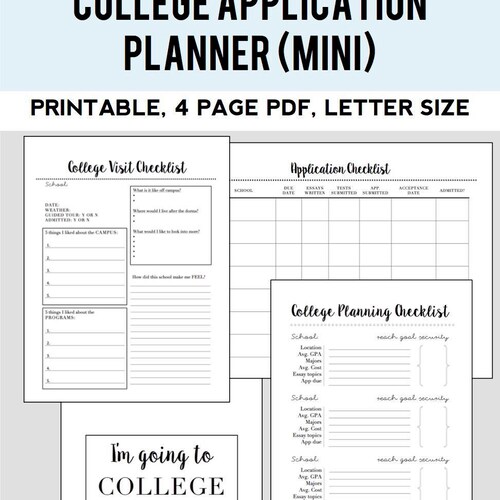 College Admissions Planner small Kit - Etsy