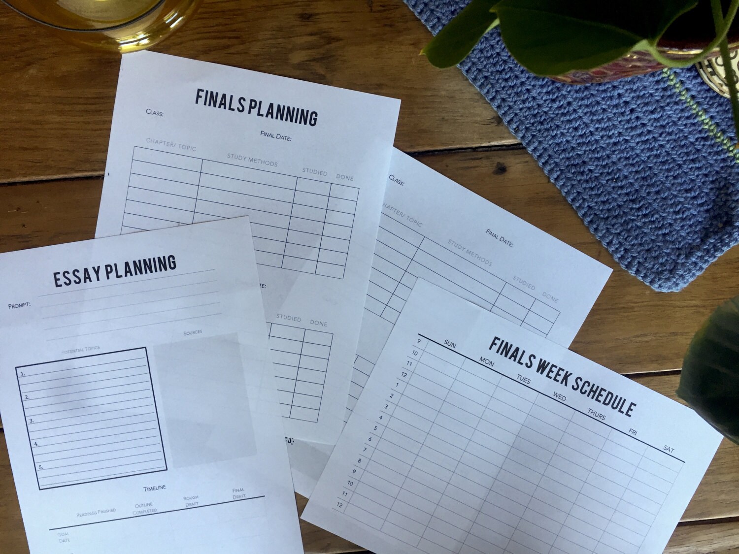 Finals Planning Kit (printable Planner) - Etsy