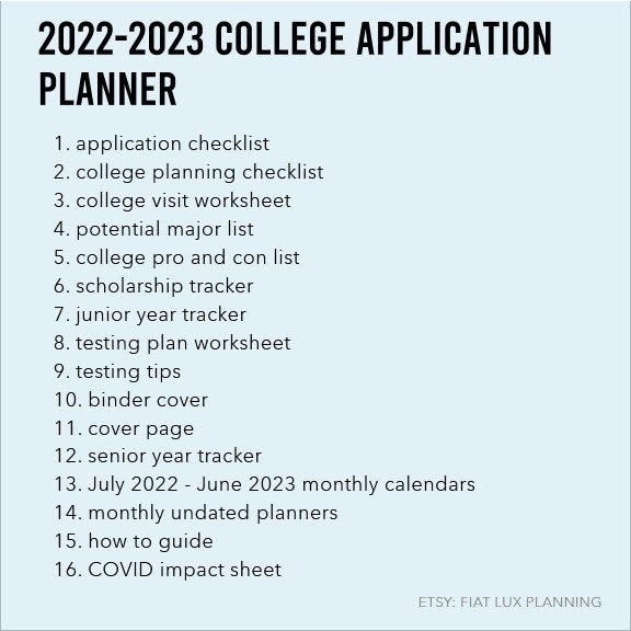 2022-2023 College Admissions Planner - Etsy