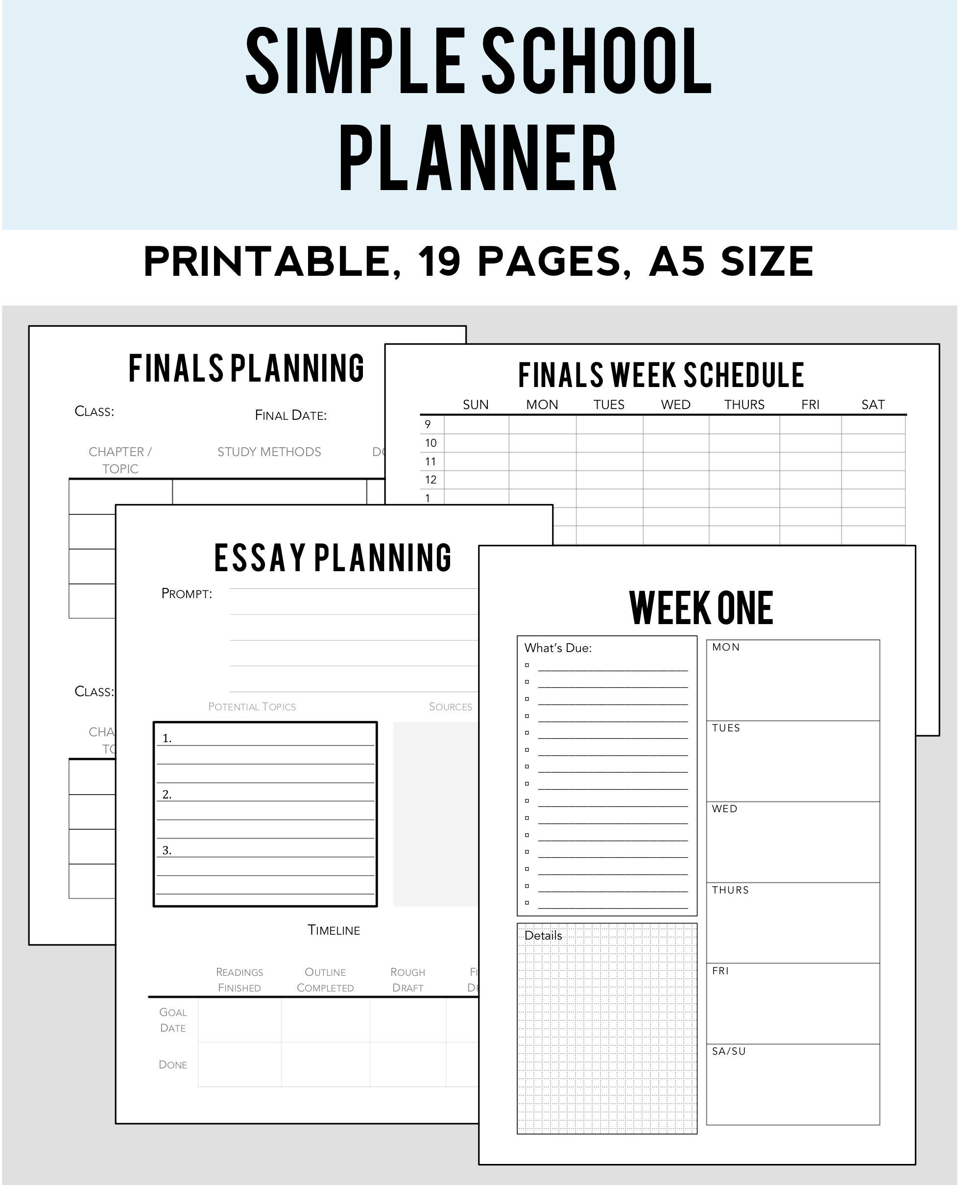 Paper Calendars & Planners Basic Planner Kit a5 size etna.com.pe