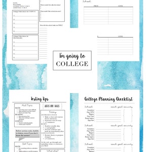 College Application Planner 15 Page Printable - Etsy Denmark