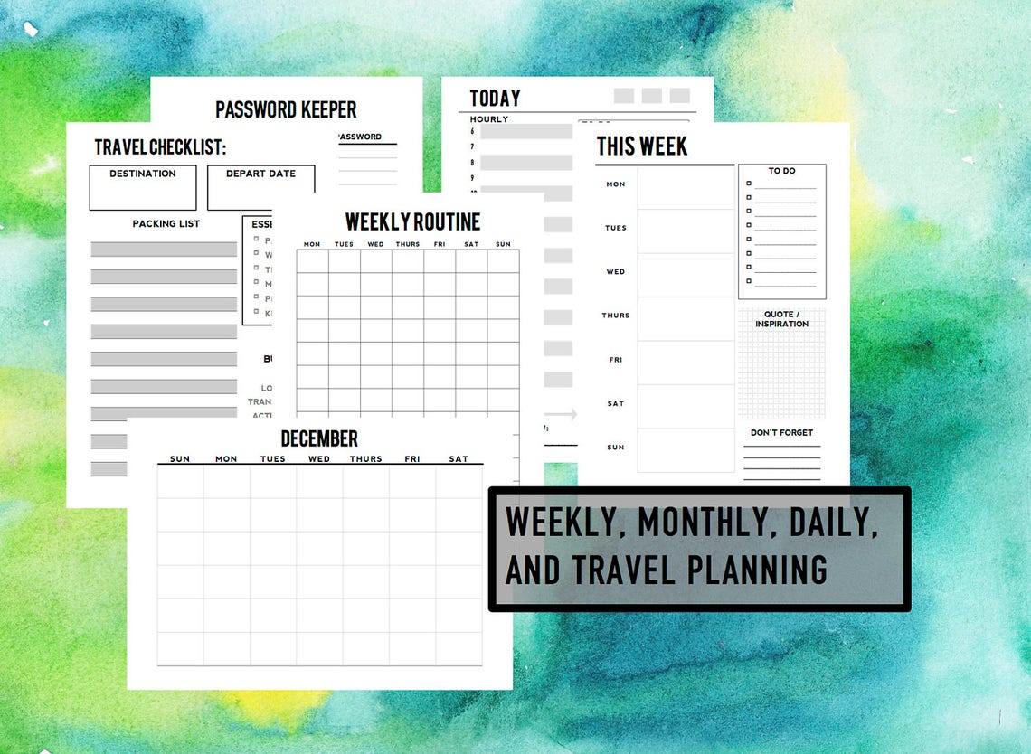 Basic Planner Kit (a5 Size) - Etsy