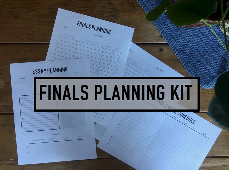 Finals Planning Kit (printable Planner) - Etsy