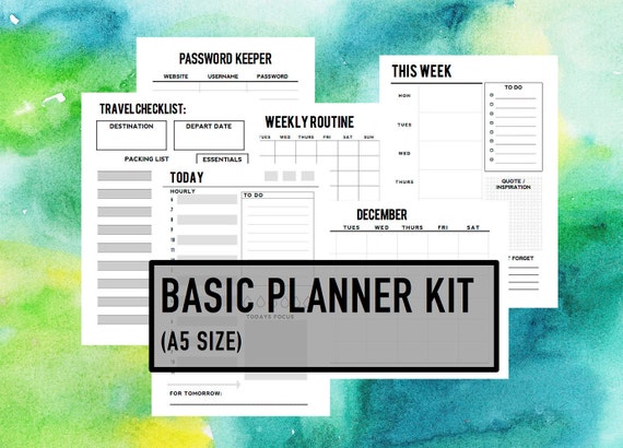 Paper Calendars & Planners Basic Planner Kit a5 size etna.com.pe