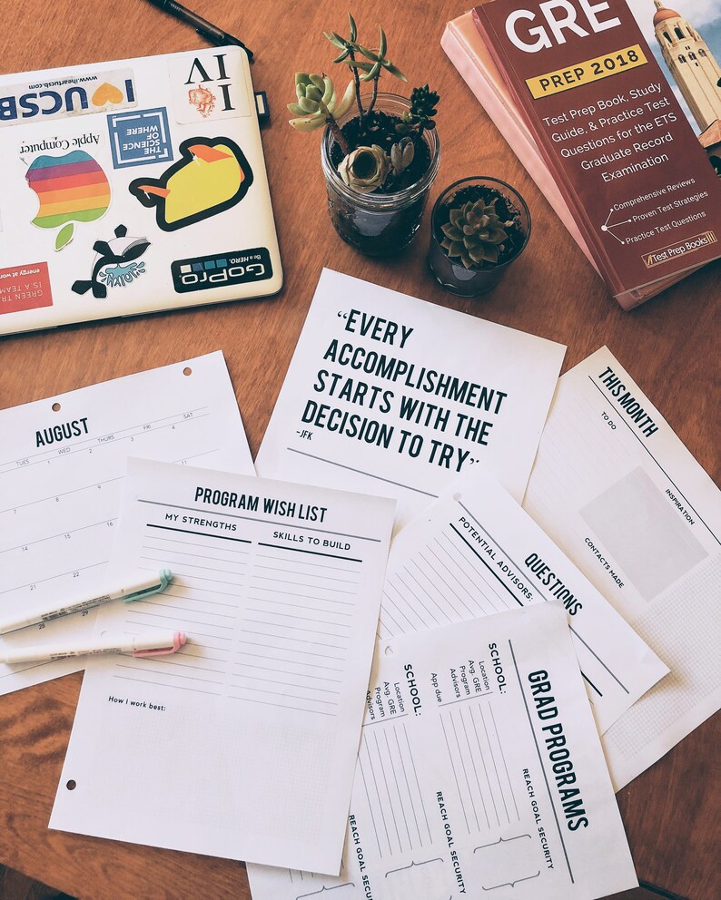 Graduate School Application Planner Kit - Etsy