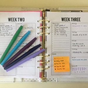 Simple School Planner Kit (a5 Size) - Etsy