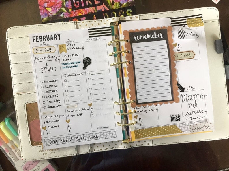Week on Two Pages Vertical Layout (a5 Size) - Etsy
