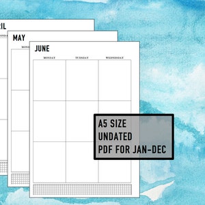 Week on Two Pages Vertical Layout (a5 Size) - Etsy