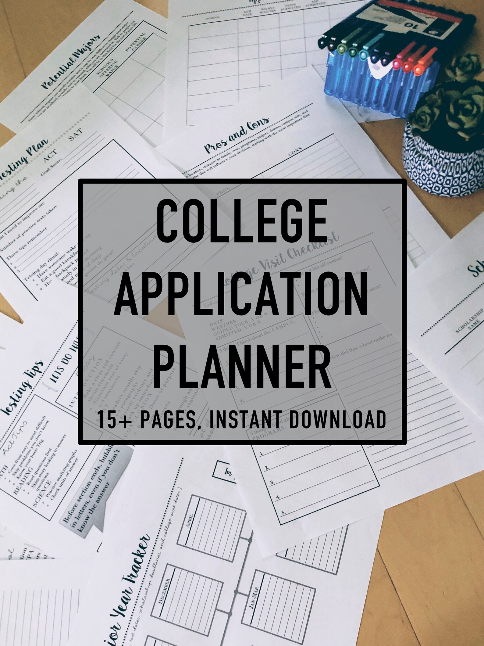 College Application Planner 15 Page Printable - Etsy Denmark