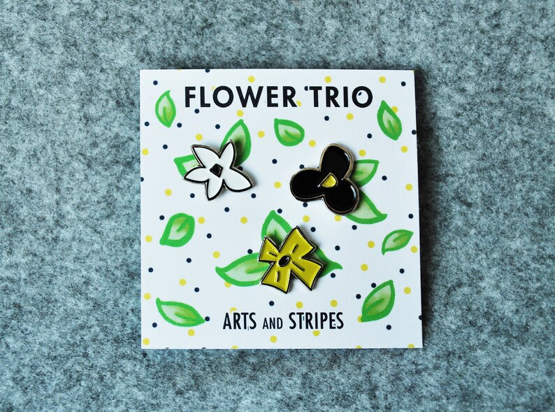 Flower Trio Pin Set | Etsy