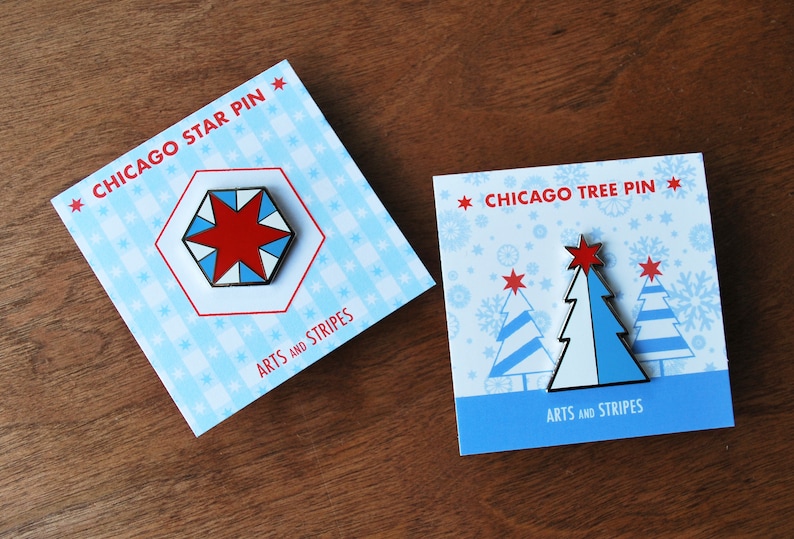 Chicago Star Hexagon - Pin - Etsy