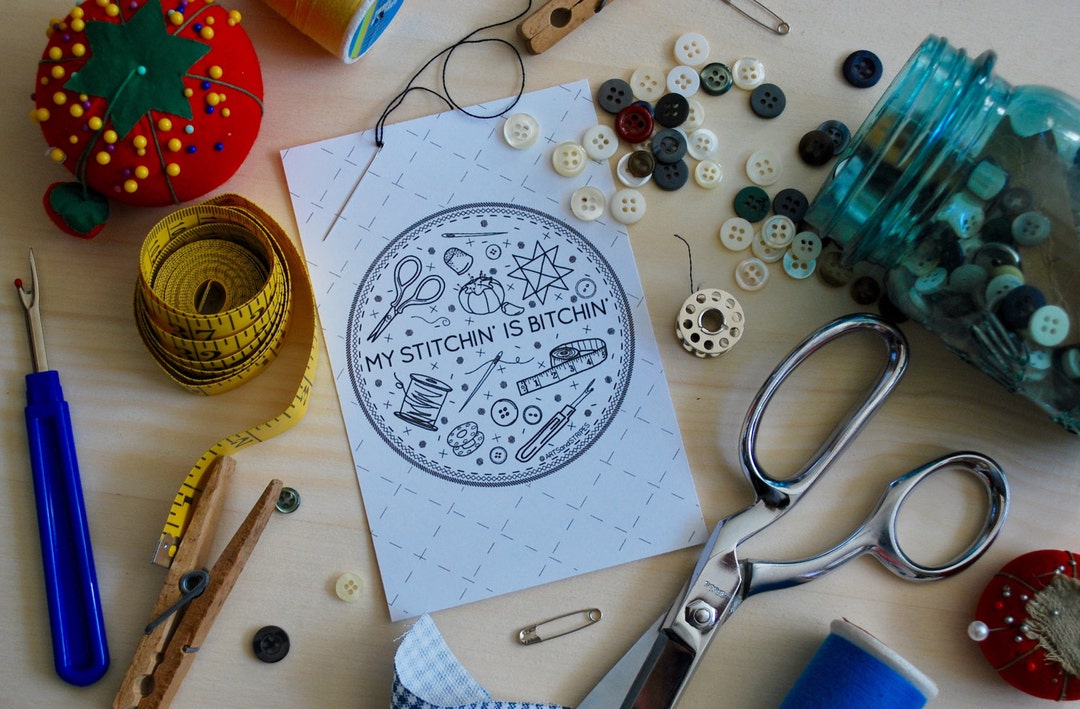 My Stitchin' is Bitchin' - Print 4x6 - Etsy
